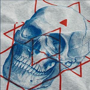 Men T-shirts Skeleton Geometry Printed Shirt Edgy Creative on Luulla