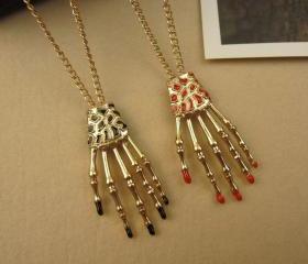 Creative Skeleton Necklace Long Pendants Fashion Quirky Jewelry on Luulla