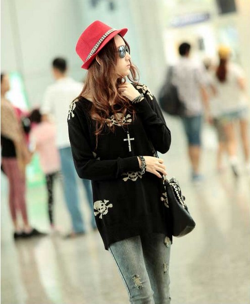 Quirky Edgy Skulls Sweaters Wool Jumper For Ladies Top Funny on Luulla