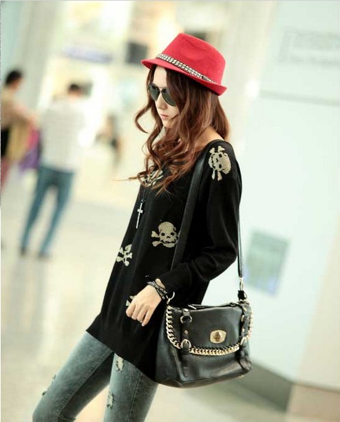 Quirky Edgy Skulls Sweaters Wool Jumper For Ladies Top Funny on Luulla