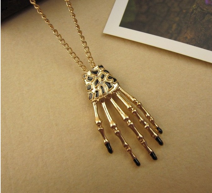 Creative Skeleton Necklace Long Pendants Fashion Quirky Jewelry on Luulla