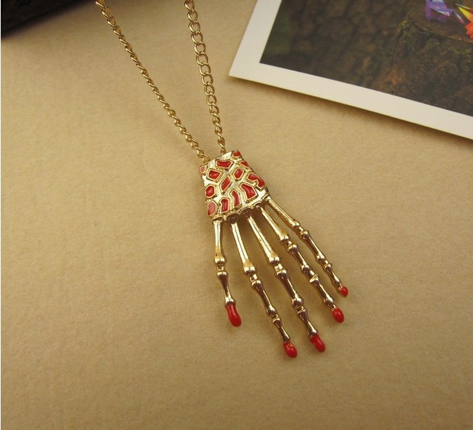 Creative Skeleton Necklace Long Pendants Fashion Quirky Jewelry on Luulla