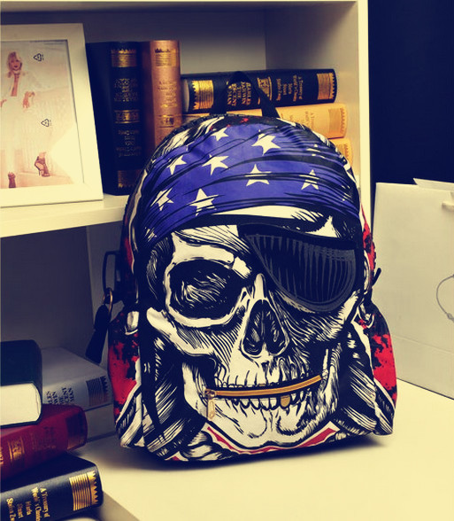 Quirky Pirates Backpack Punk Skull Skeleton Bags Edgy School on Luulla