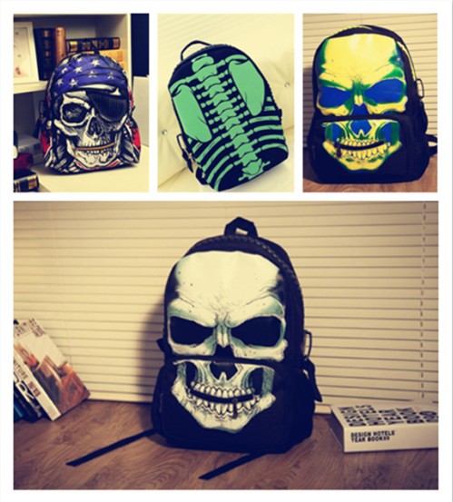 Quirky Pirates Backpack Punk Skull Skeleton Bags Edgy School on Luulla