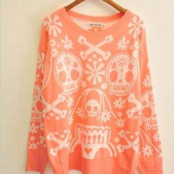 Unique Jumper Sweater Skeleton Snow Bone Women on Luulla