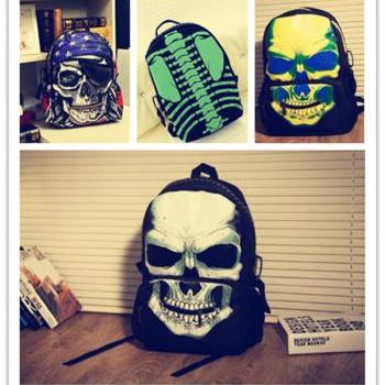 Quirky Pirates Backpack Punk Skull Skeleton Bags Edgy School on Luulla