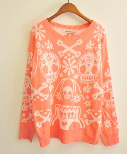 Unique Jumper Sweater Skeleton Snow Bone Women on Luulla