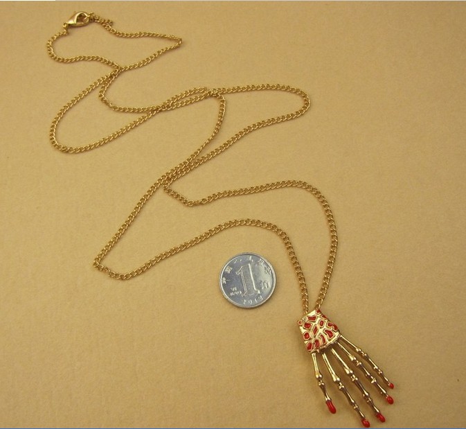 Creative Skeleton Necklace Long Pendants Fashion Quirky Jewelry on Luulla