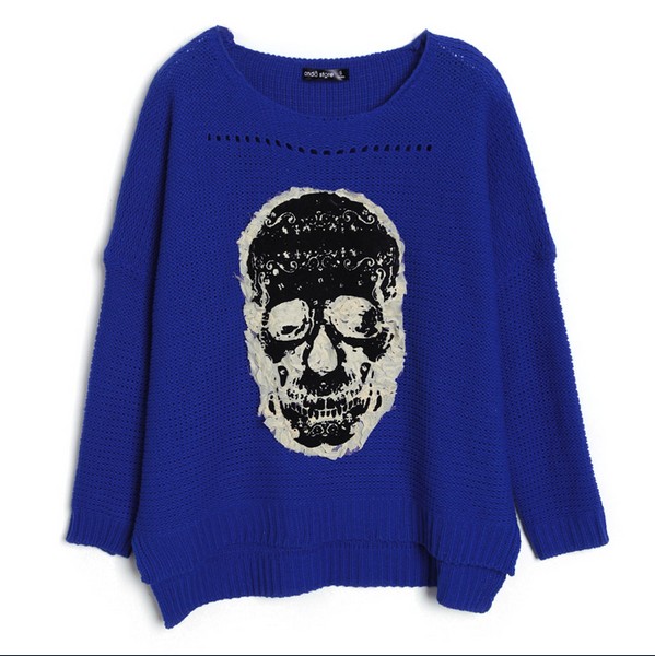 Quality Cool Sweaters Skull Patch Bats Jumper Christmas Women Girl on ...