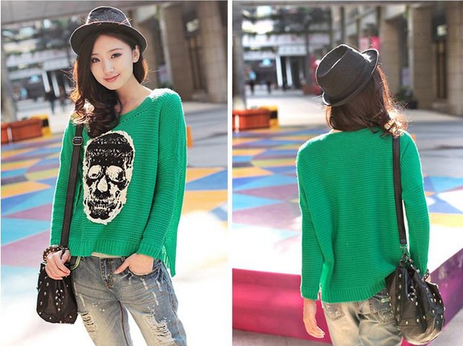 Quality Cool Sweaters Skull Patch Bats Jumper Christmas Women Girl on ...